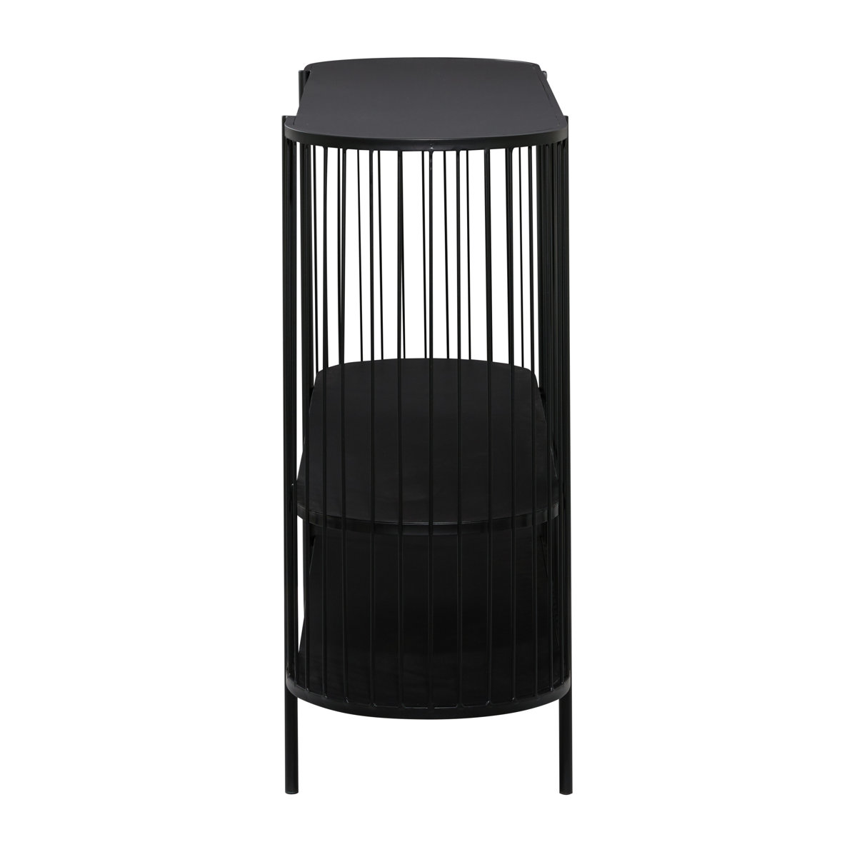 AllModern Sobro Black Metal Narrow Birdcage Style 2 Shelf Console Table ...