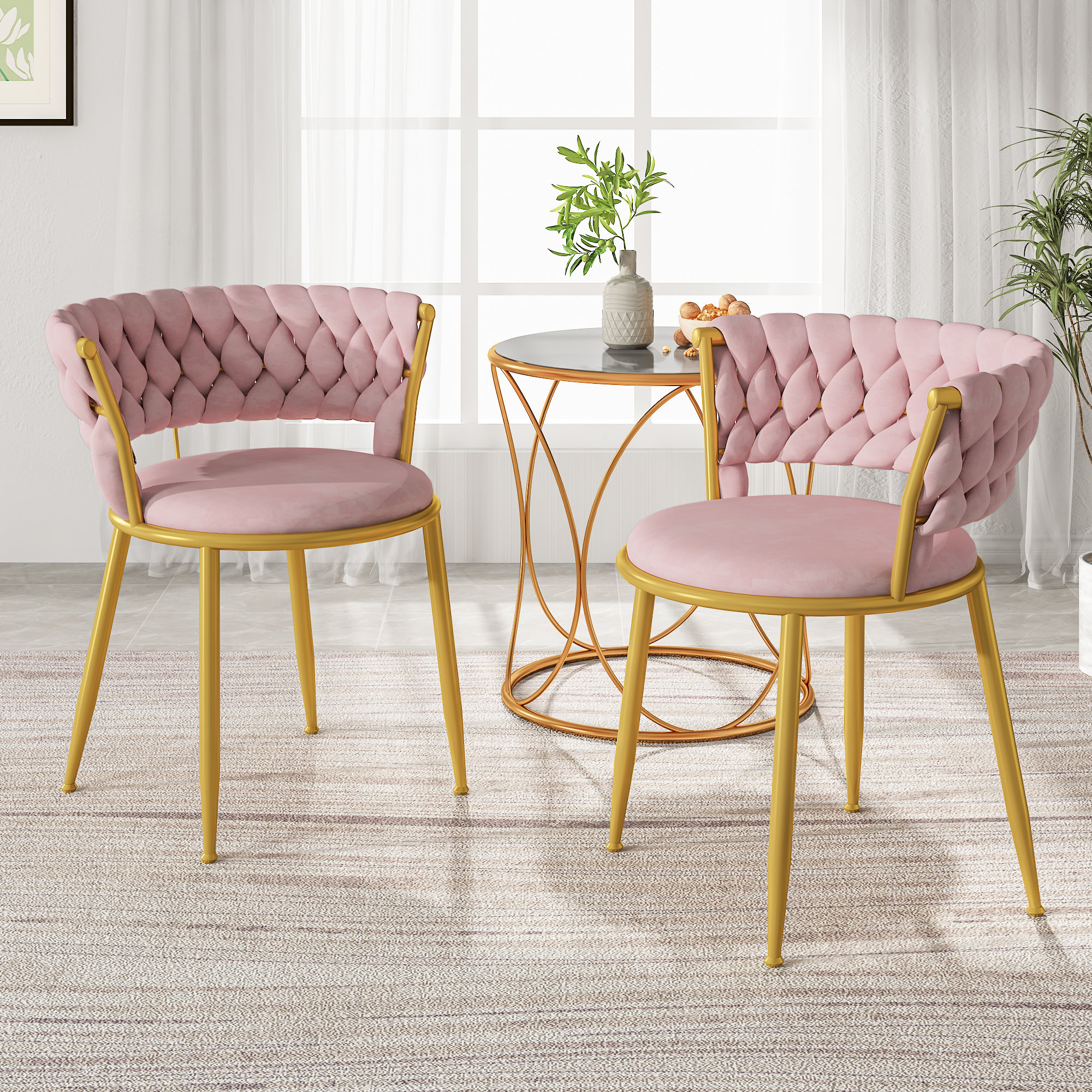 Mercer41 Maryangel Velvet Upholstered Back Side Chair | Wayfair