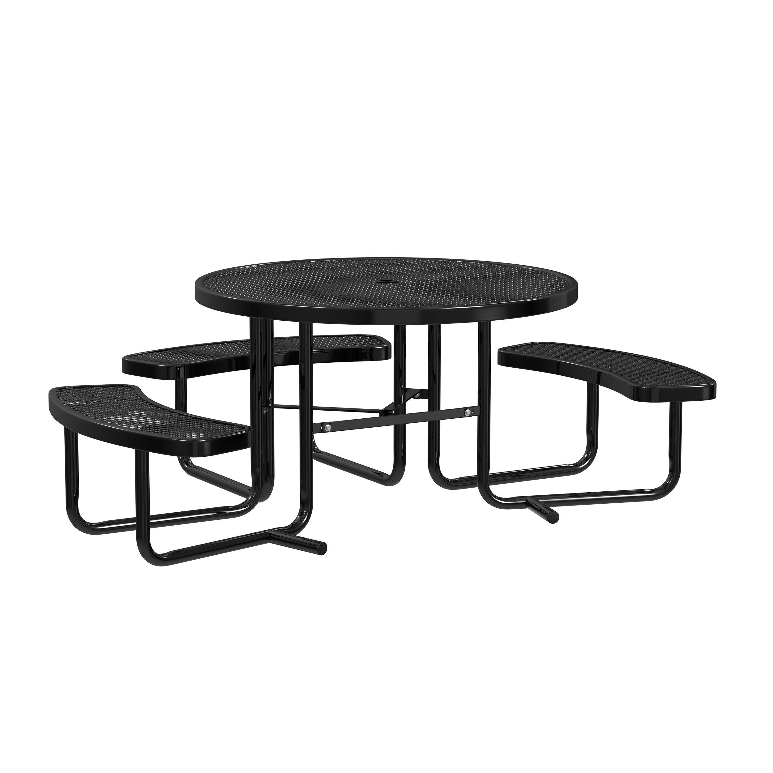 Leisure Craft 46" Round ADA Accessible Outdoor Picnic Table with 3 ...