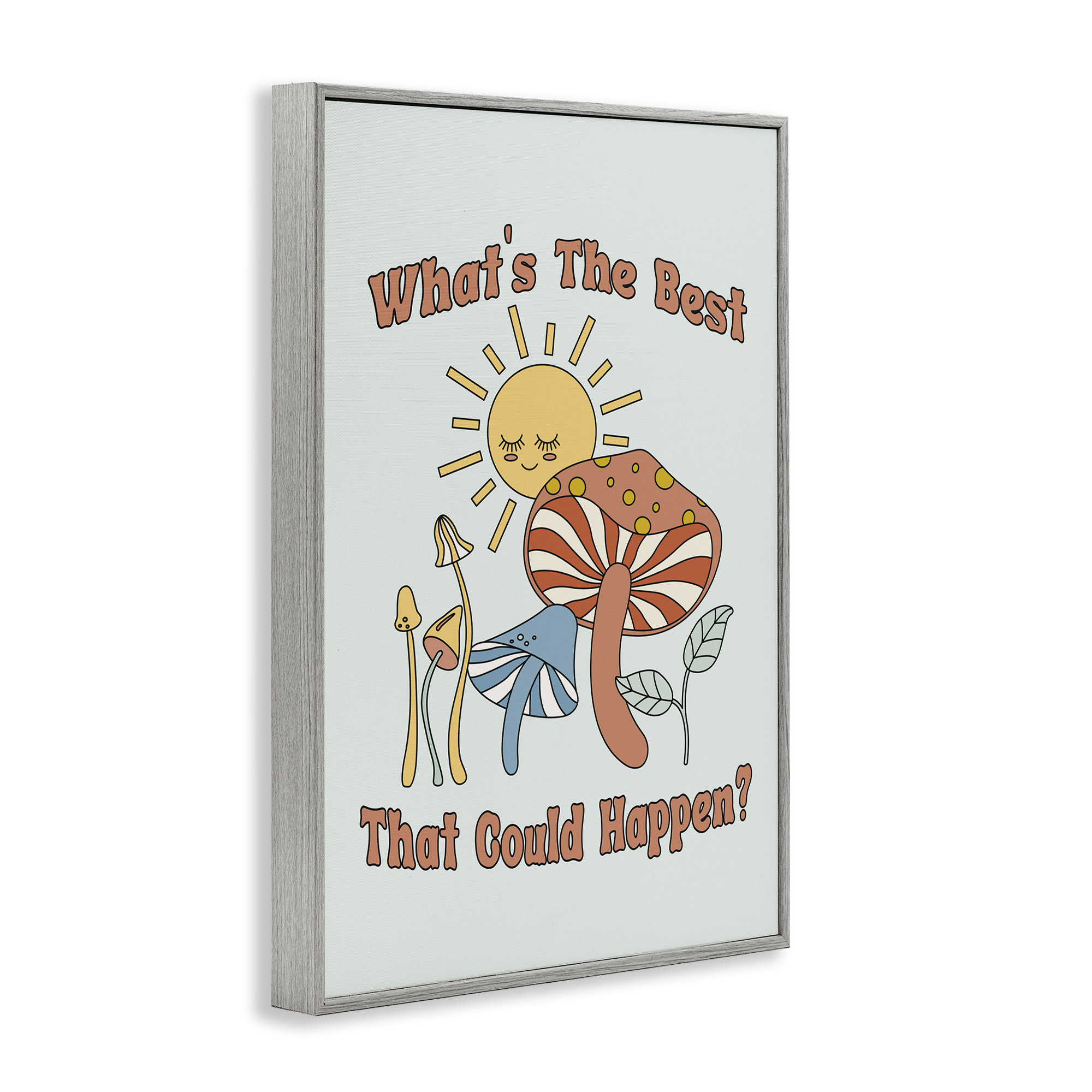 George Oliver Positivity Vibes with Mushrooms Framed Giclee Art by JJ ...