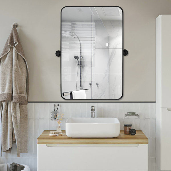 Latitude Run® Modern Brushed Metal Framed Wall Mounted Pivot Bathroom ...