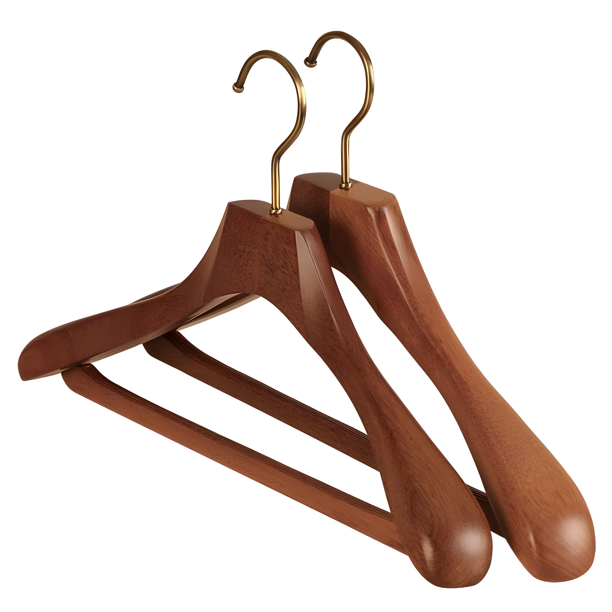 lingfan 17.75X9.84-Inch Solid Wood Wide Shoulder Strap Hangers, Anti ...