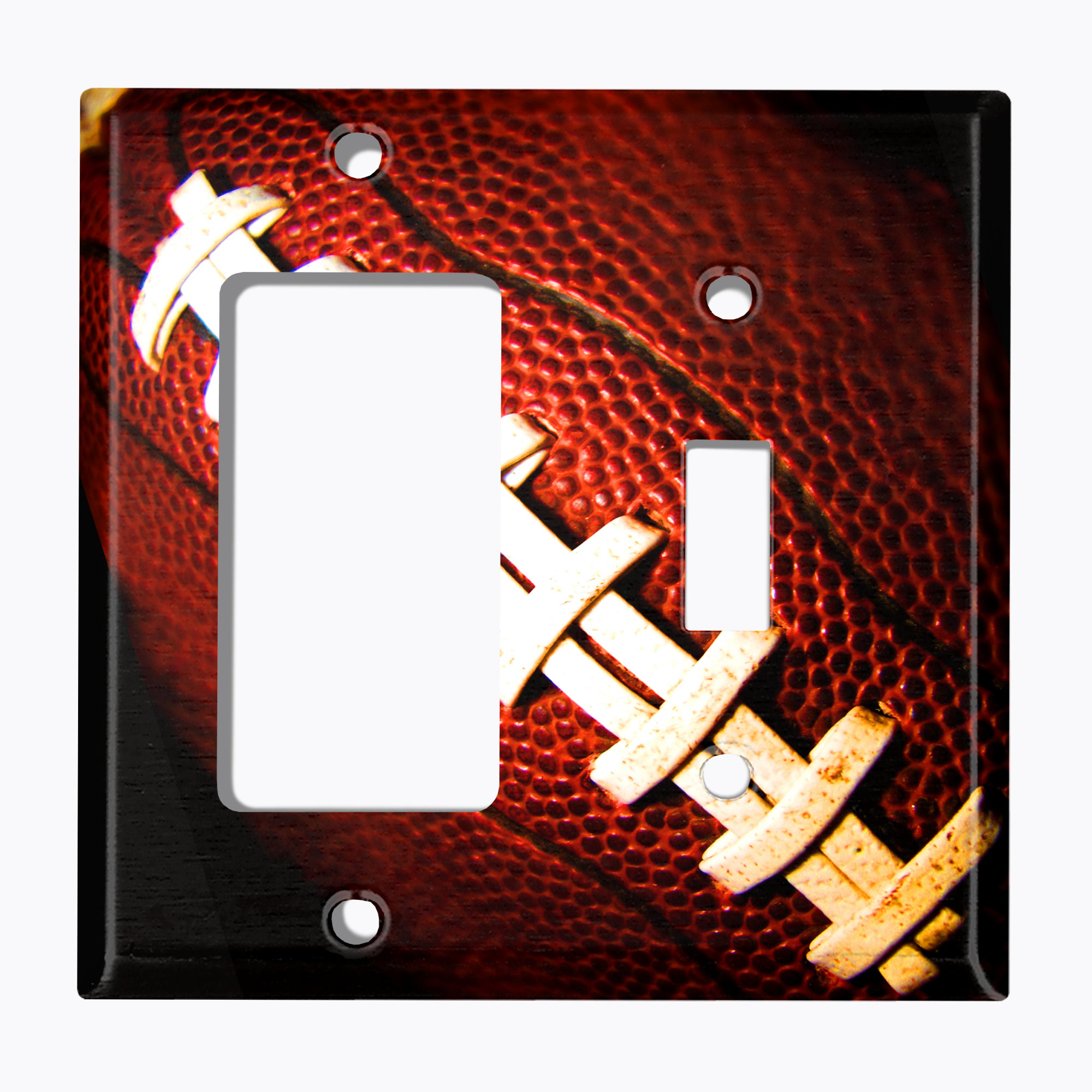 WorldAcc Metal Light Switch Plate Outlet Cover (Football - Single ...