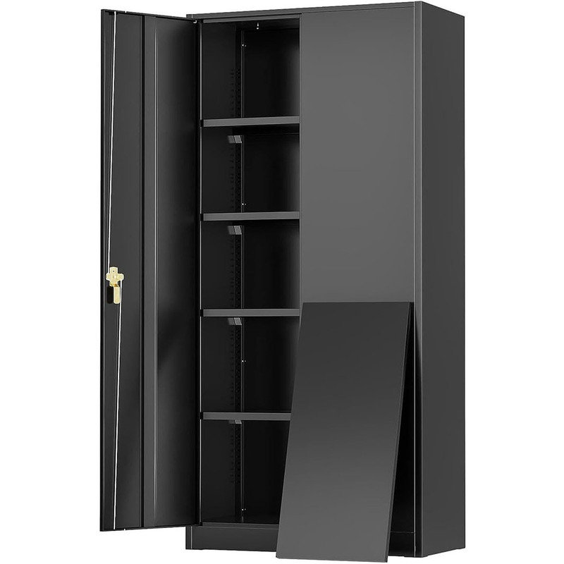 Hokku Designs 72” Storage Cabinet with 2 Doors and 4 Adjustable Shelves ...
