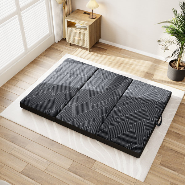Alwyn Home Tri-fold 6'' Memory Foam Mattress, Portable Folding Mattress ...