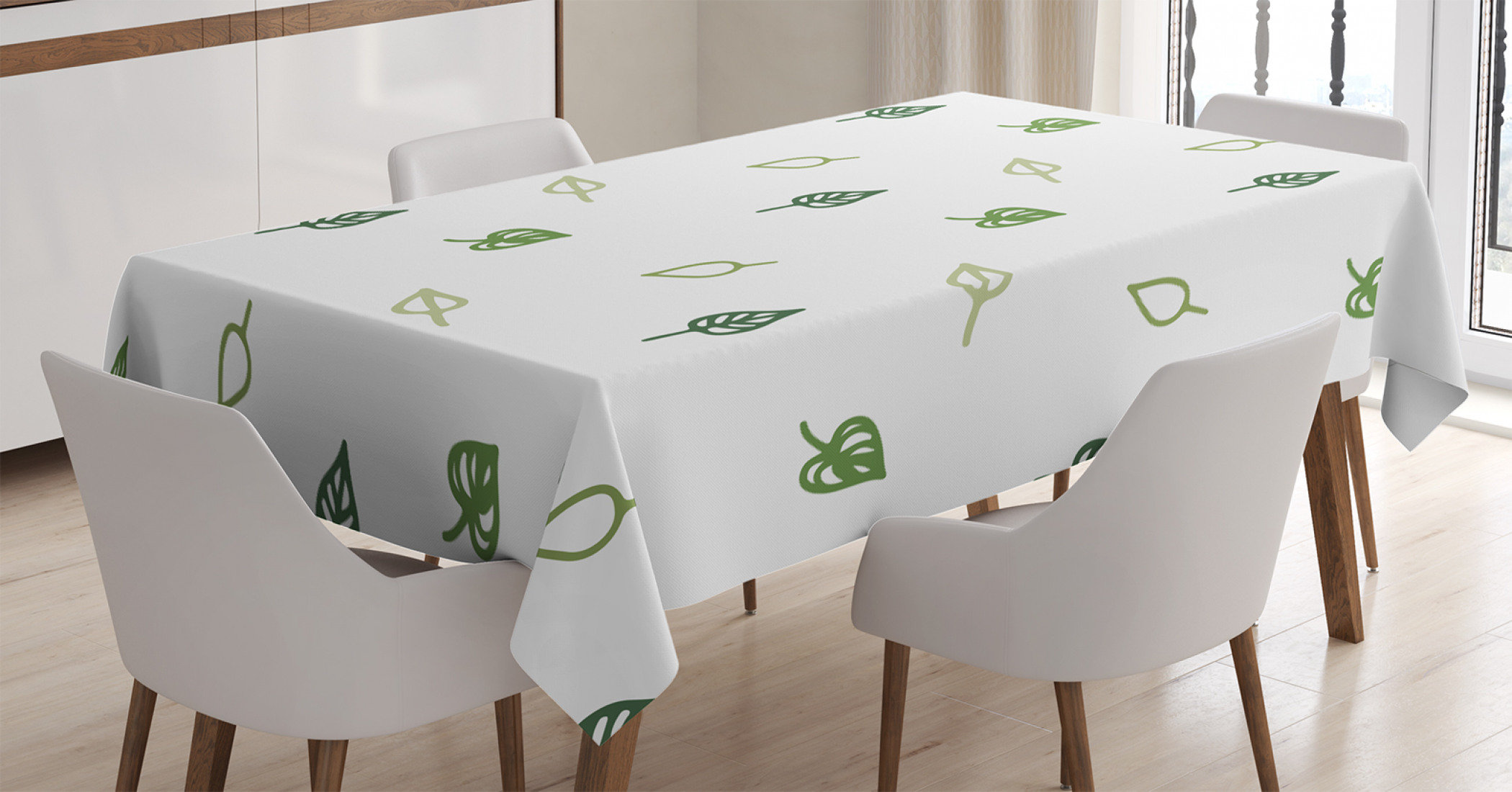 East Urban Home Ambesonne Leaf Tablecloth, Modern And Minimalistic ...
