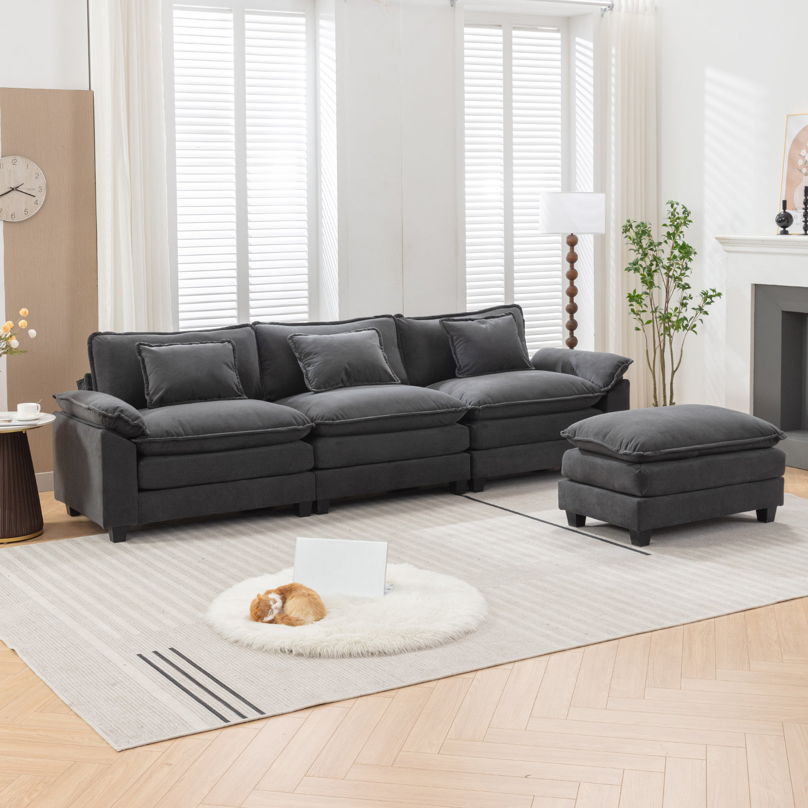 Latitude Run® 4 - Piece Upholstered Sectional Sofa Modern Modular Sofa ...