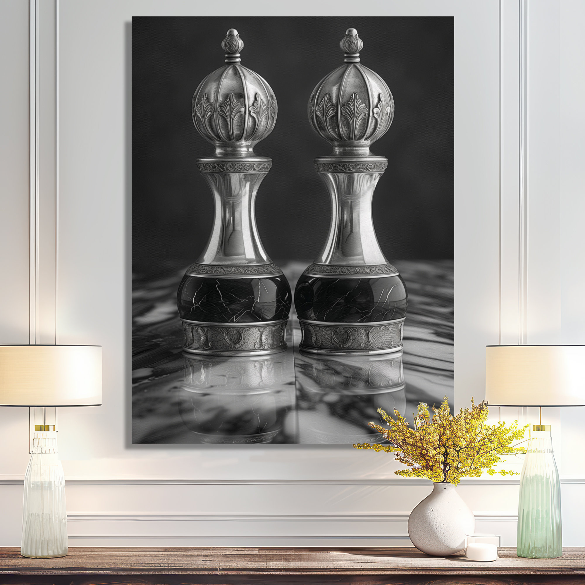 Ebern Designs Monochrome Grey Architectural Chest Photo - Monuments ...