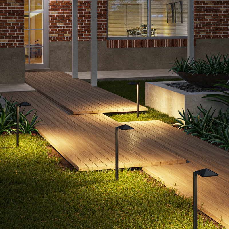 EDISHINE Dark Brown Low Voltage Plug-in Integrated LED Aluminum Pathway ...