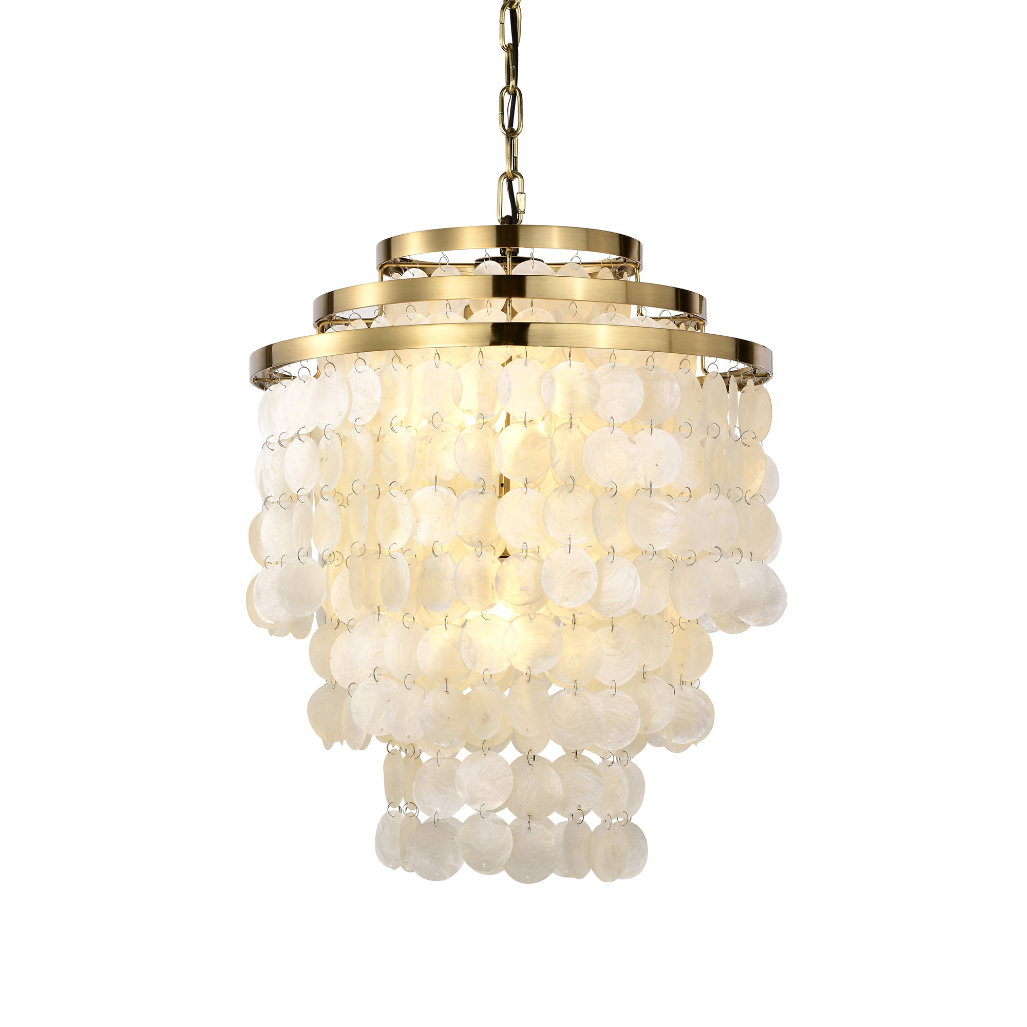 Mercer41 Quintana Brass Tiered Chandelier with Capiz Shells - Wayfair ...