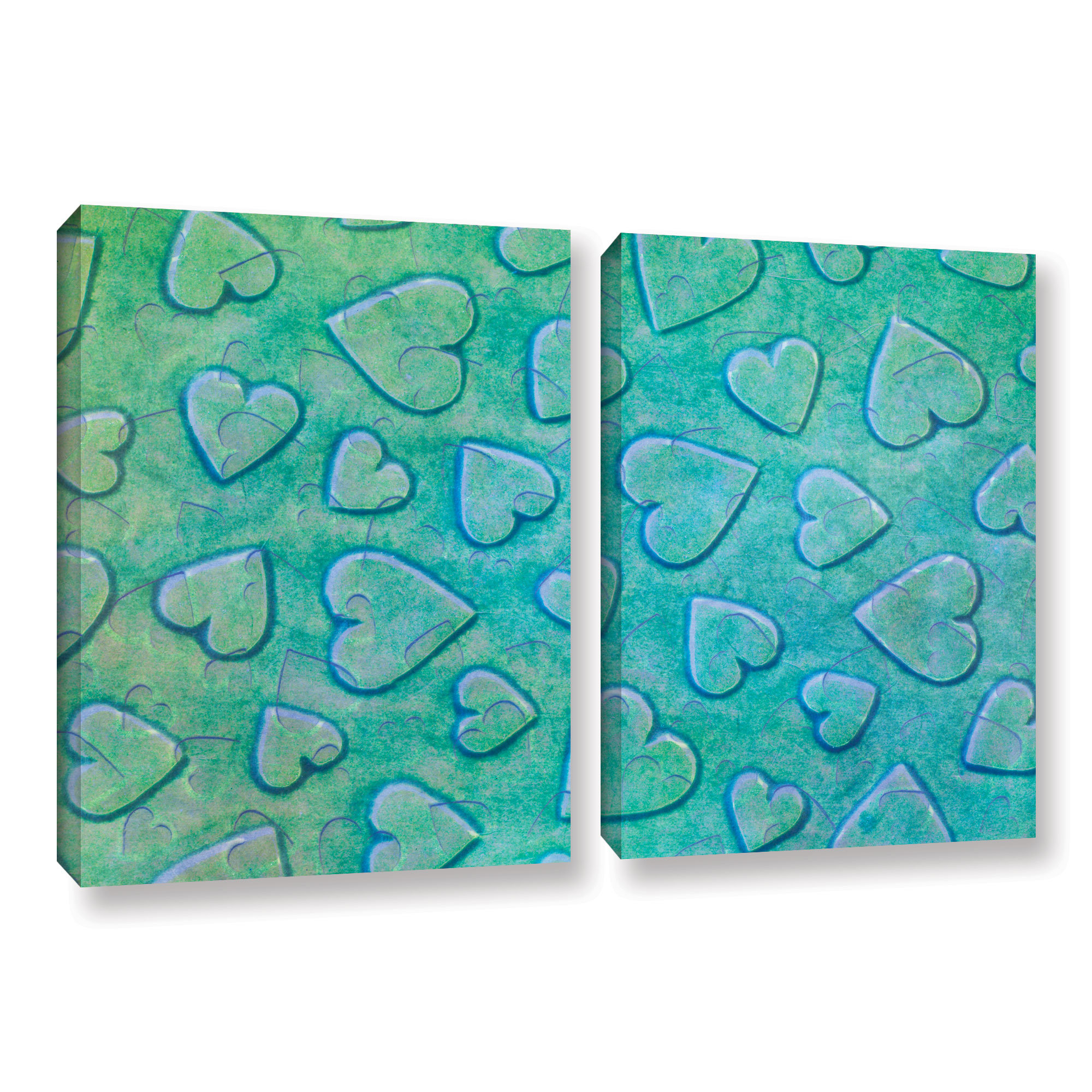 Isabelle & Max™ Lenny Single Heart - 2 Piece Graphic Art Set on Canvas ...