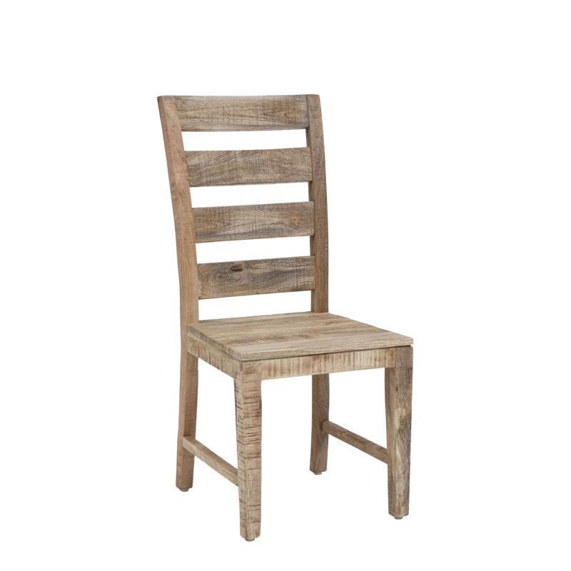 Gracie Oaks Swiercz Solid Wood Ladder Back Side Chair in Brown | Wayfair