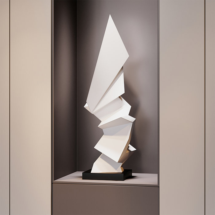 9.06"Step-by-step Rising White Abstract Sculpture Floor Decor Item ...