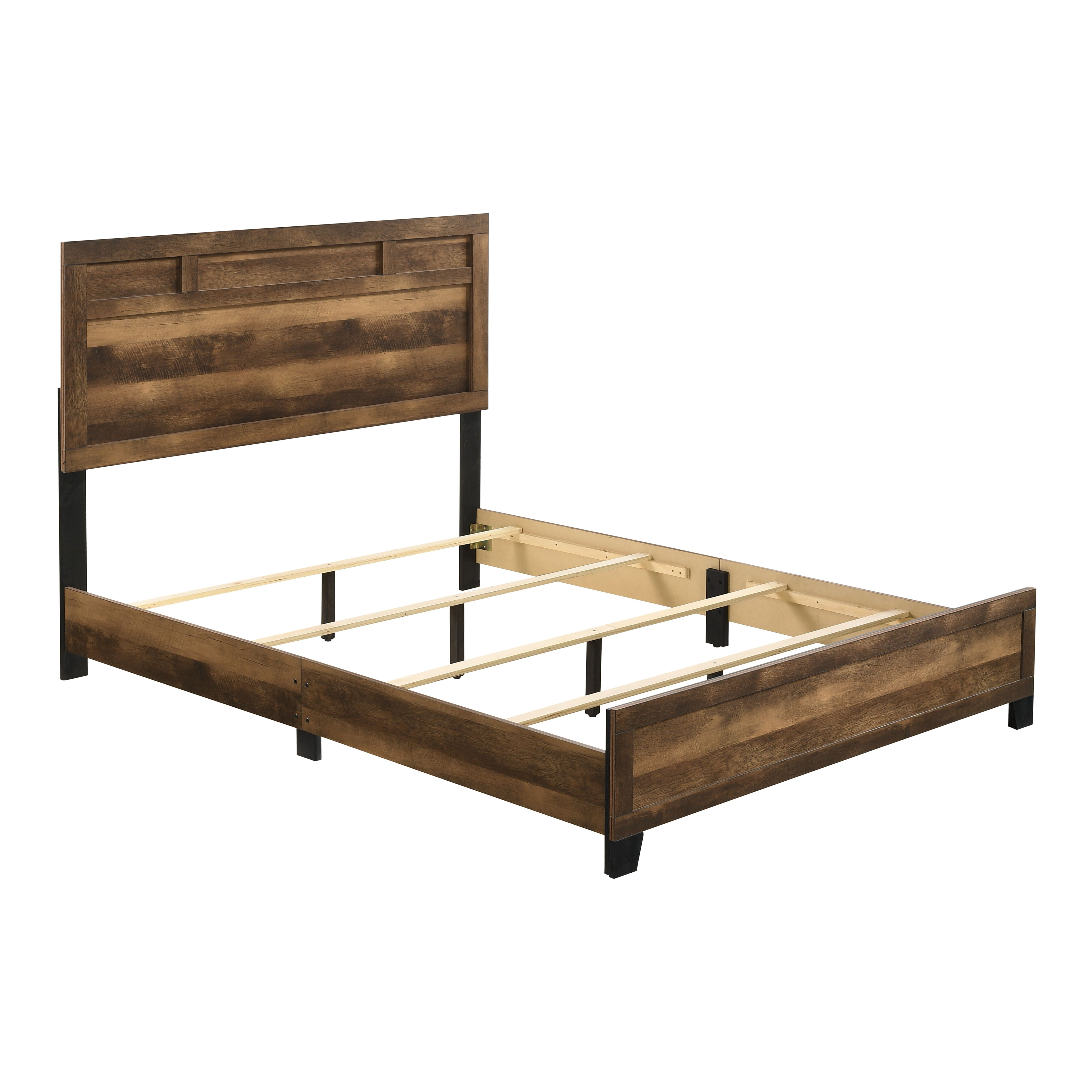 Millwood Pines Eastern Bed, Rustic Oak Finish - Wayfair Canada