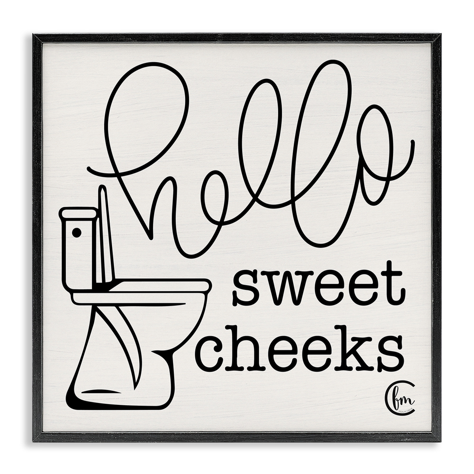 Wade Logan® Toilet Hello Sweet Cheeks Black and White Curly Script ...