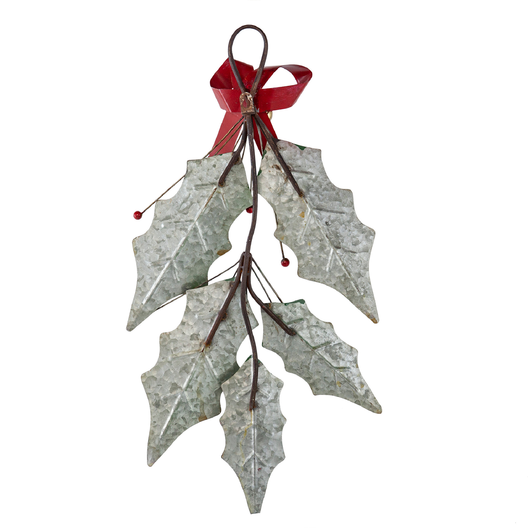 The Holiday Aisle® Iron Holly with Bow Wall Decor | Wayfair
