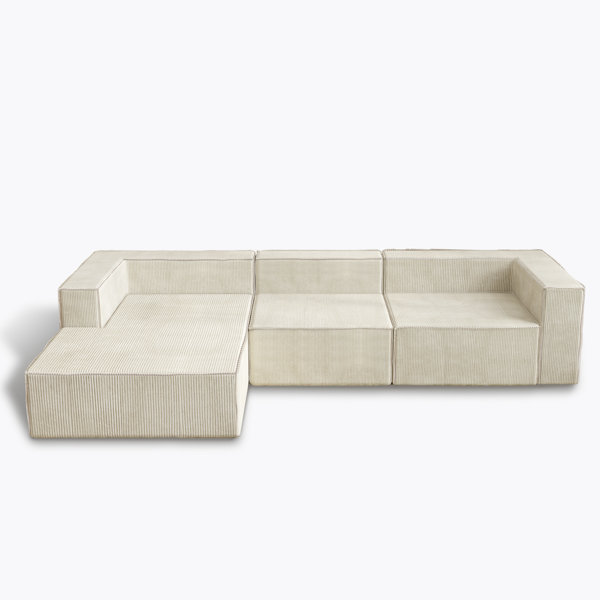 Wrought Studio 108" Luxury Corduroy Soft Compression Module Couch For ...