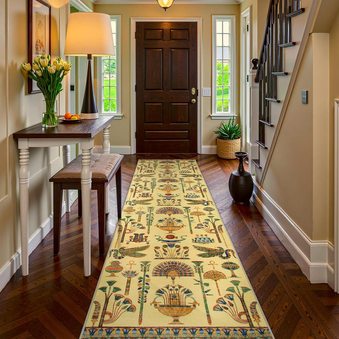 Bungalow Rose Vintage Egyptian Runners for Hallways, 2'x8' Washable ...