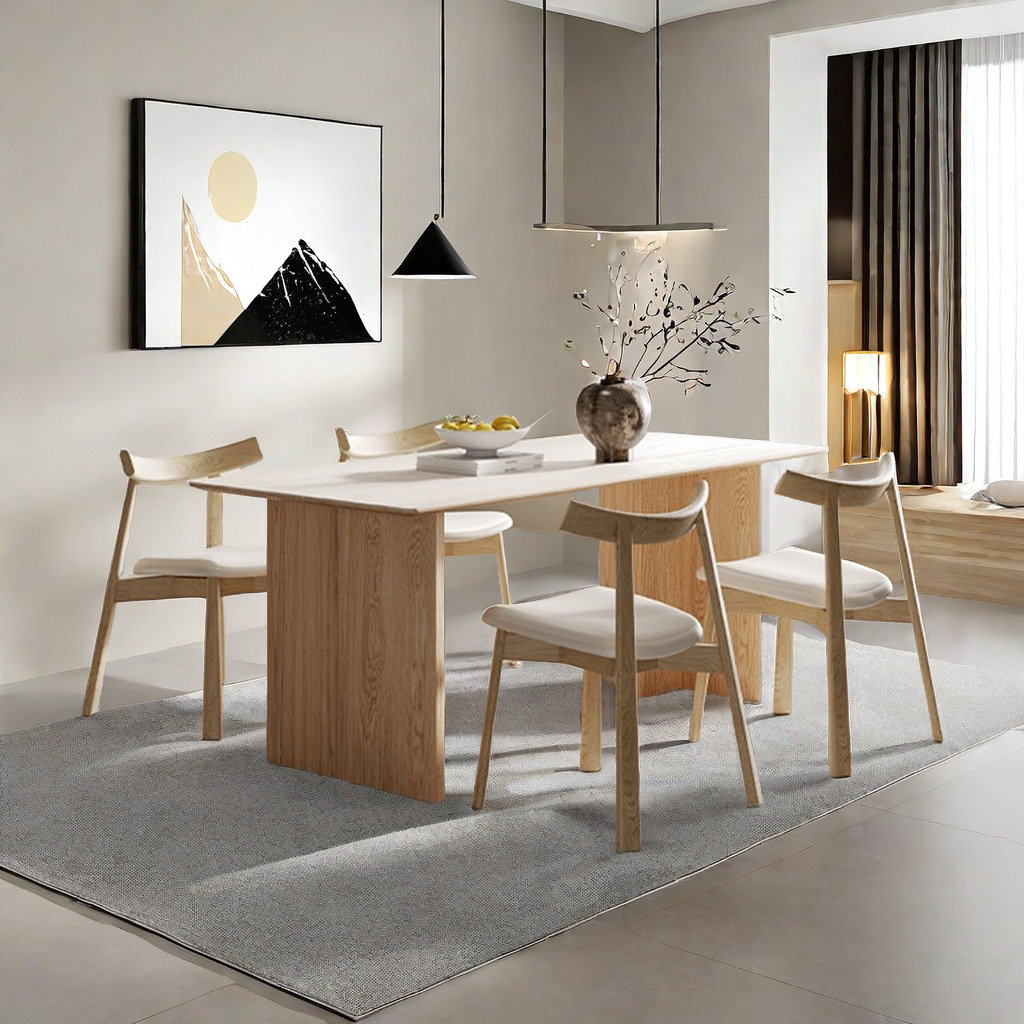 Animoe D Furniture Log cream wind cave stone rock plate table set | Wayfair