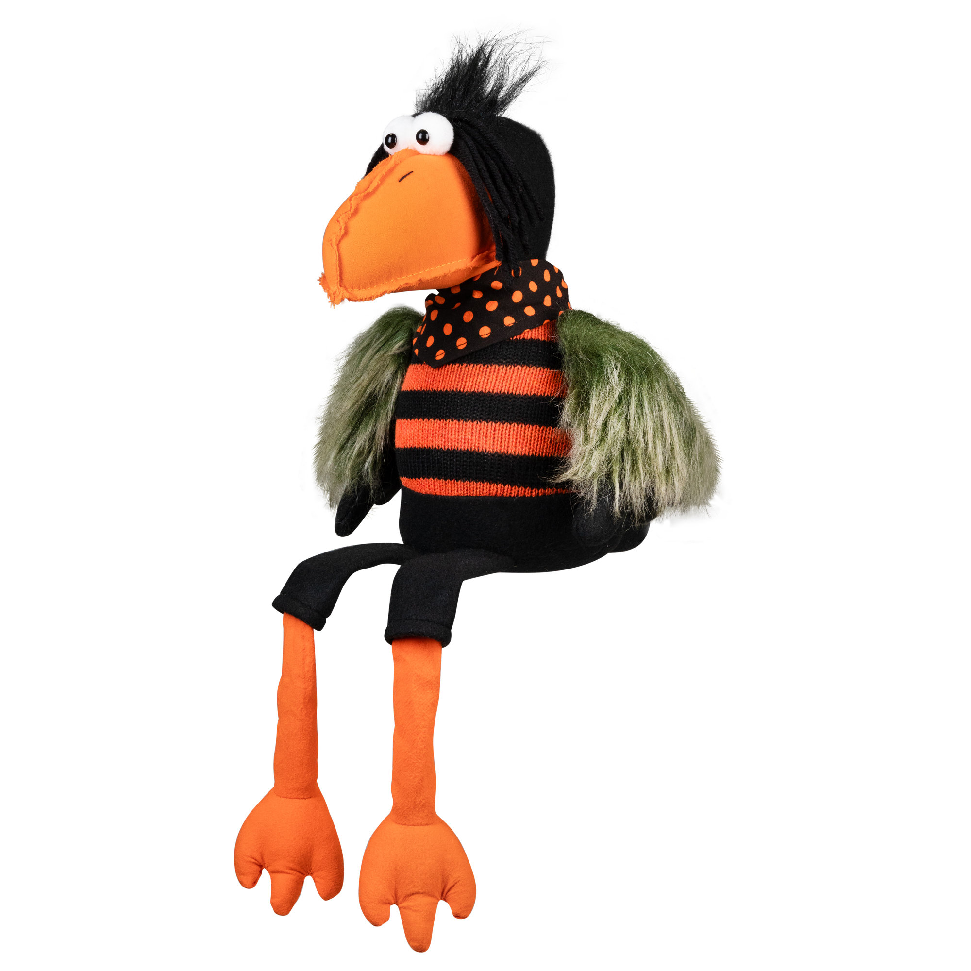 Northlight Seasonal Plush Sitting Crow Halloween Decoration With ...