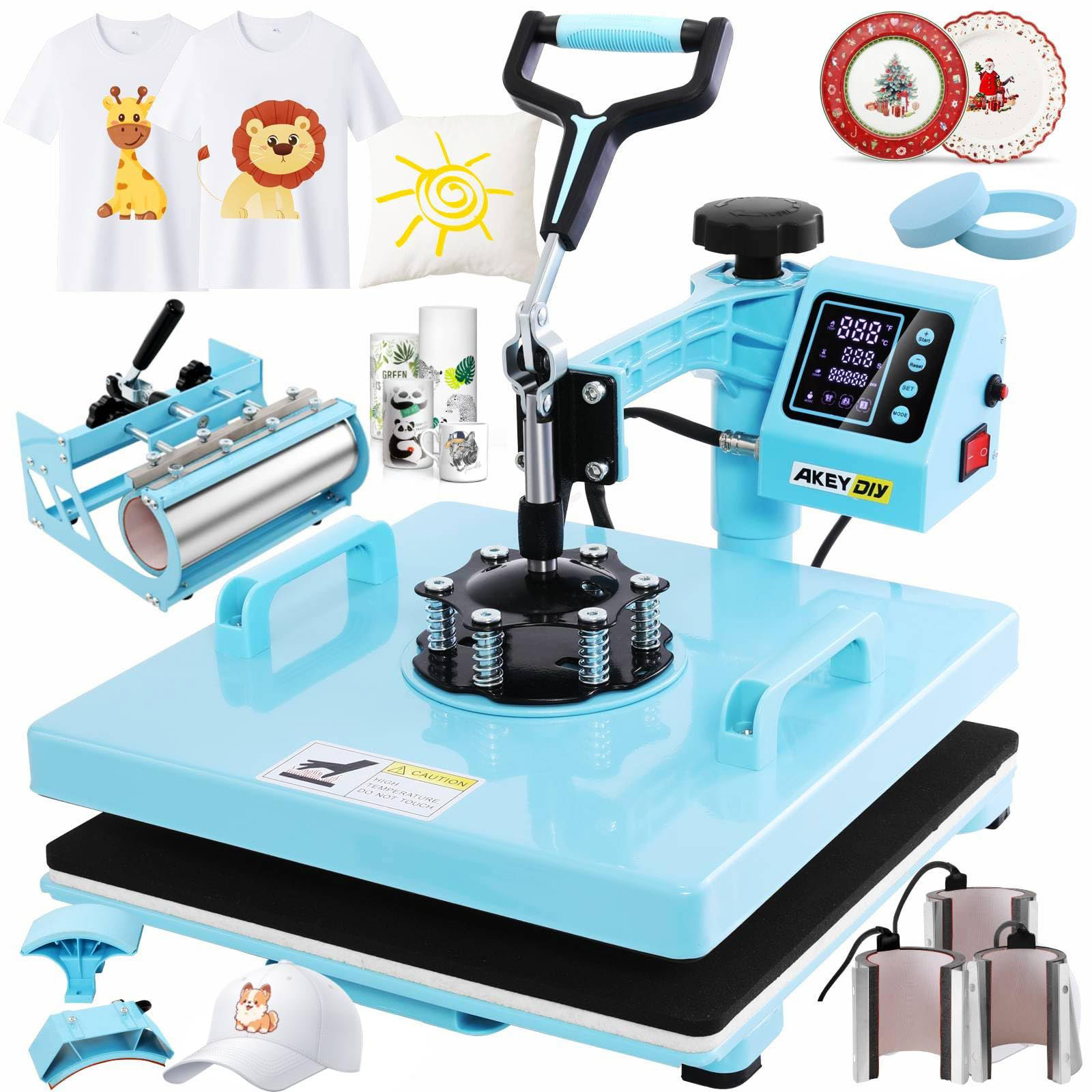 Himimi Delia 8 in 1 Sublimation Shirt Printing Hat and Mug Heat Press ...