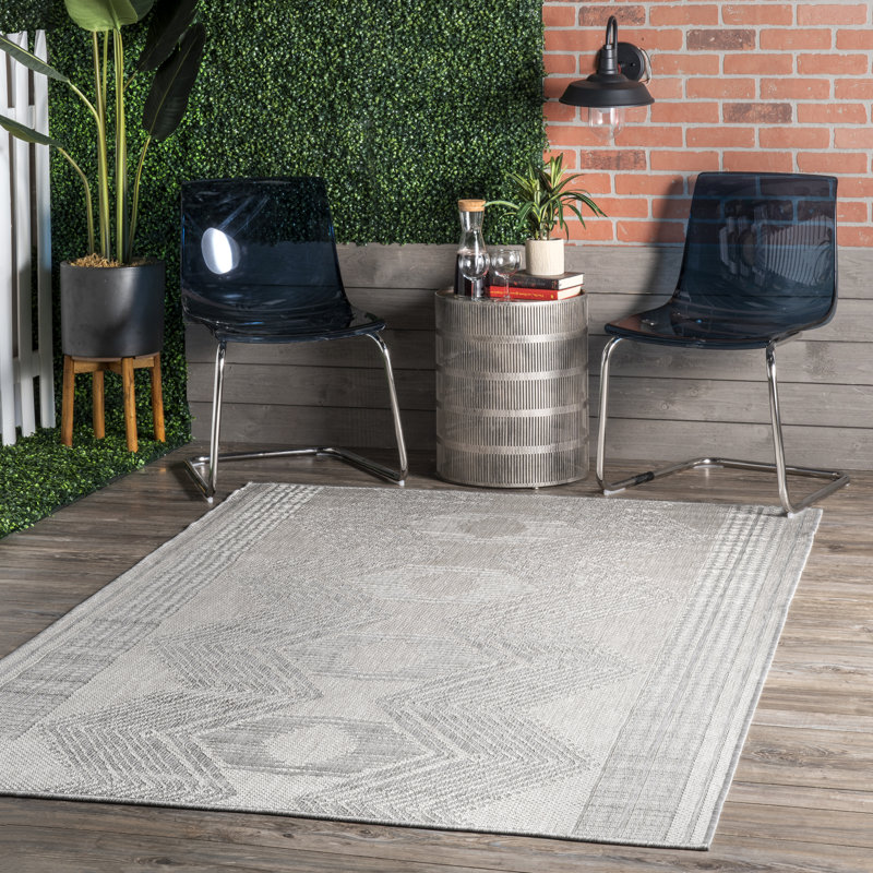 Foundry Select Alvis Gray Indoor/Outdoor Rug & Reviews | Wayfair
