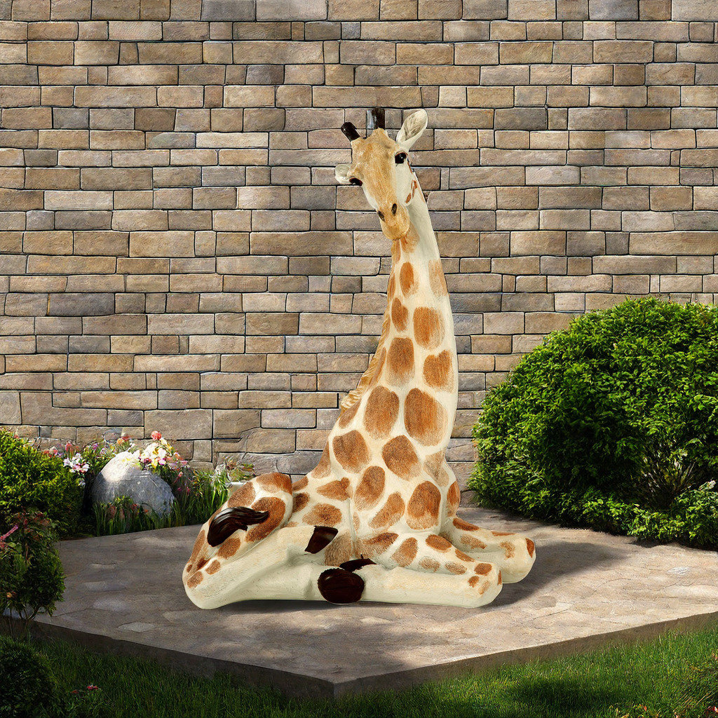 Dakota Fields The Resting Giraffe - Large African Decor Garden Statue ...
