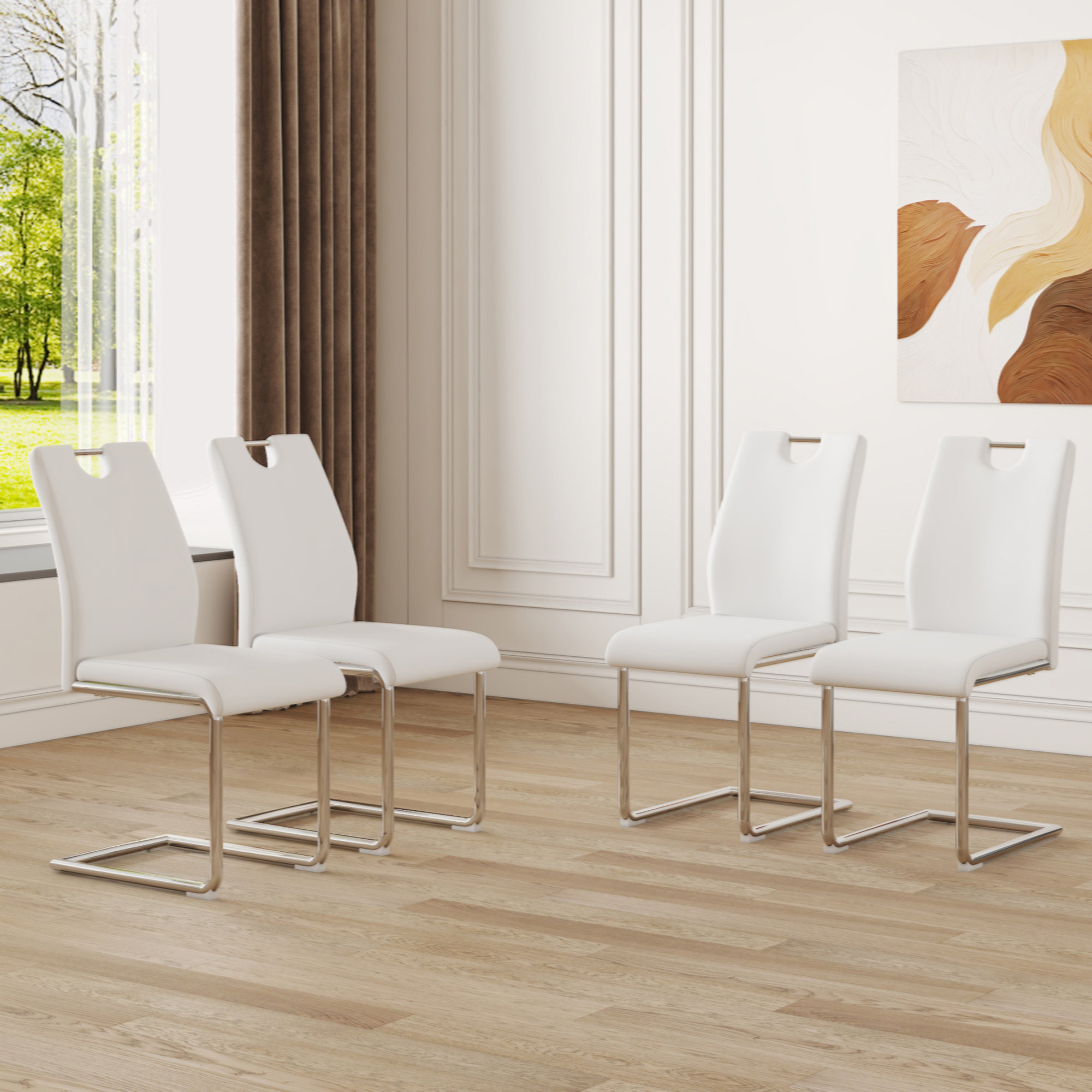 Ivy Bronx 2 Dining Chairs, Using Rubber Wood Solid Wood Production ...