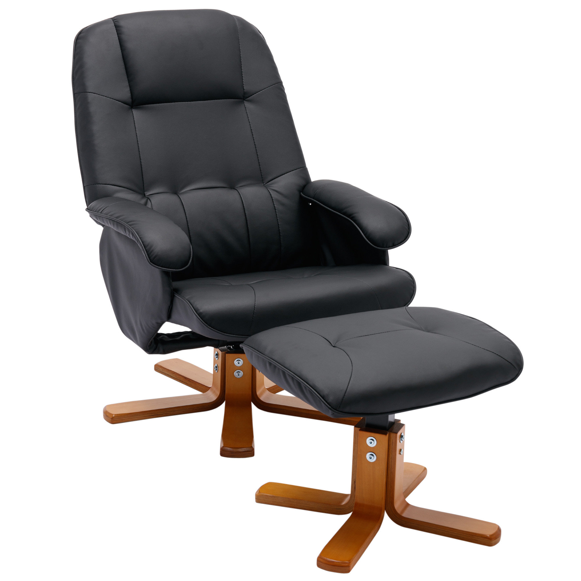 George Oliver Vegan Leather Swivel Recliner with Ottoman & Reviews ...