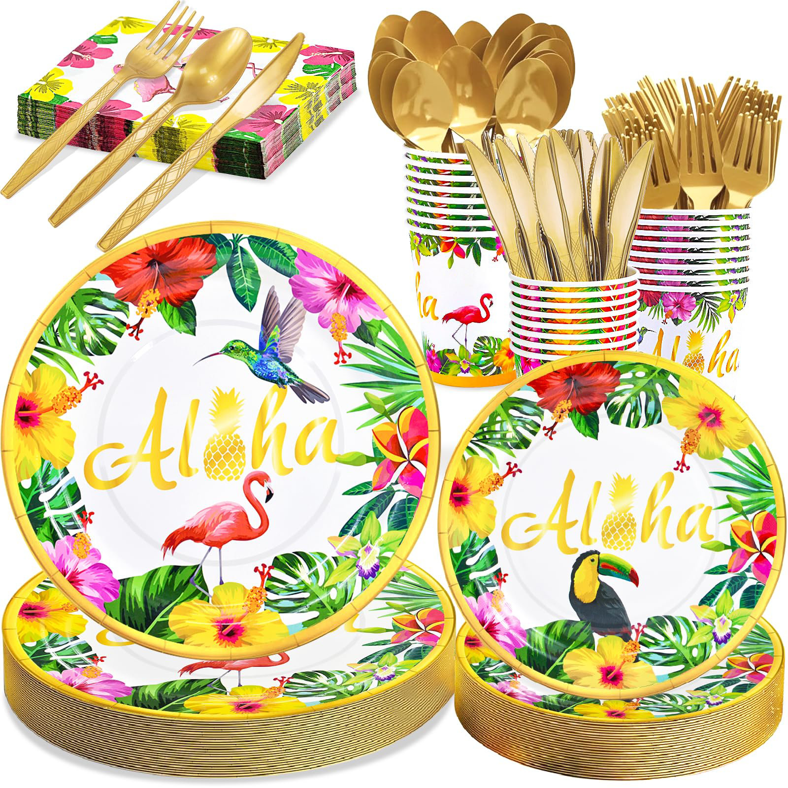 Zeki Shoggy Hawaiian Luau Party Decorations Supplies, Tropical Aloha ...