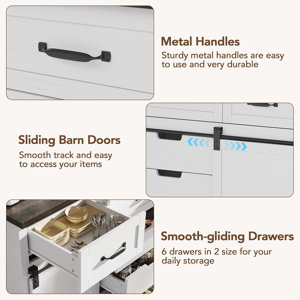 August Grove® Farmhouse With 6 Drawers, Bedroom Dressing Table ...