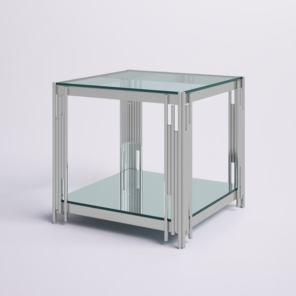 Etta Avenue™ Graf Glass End Table with Storage & Reviews | Wayfair