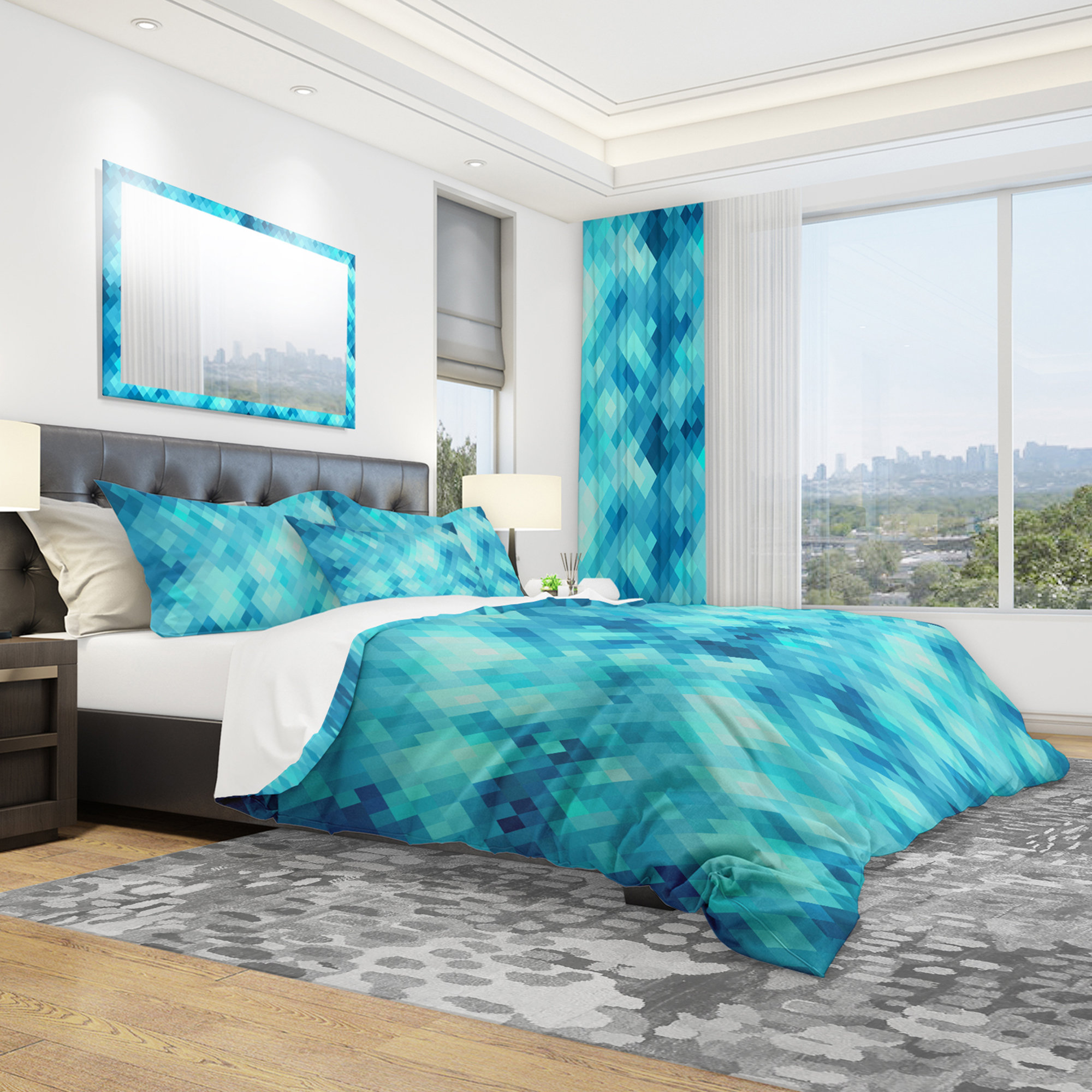 Design Art Abstract Geometric Pattern with Rhombus - Abstract Duvet ...