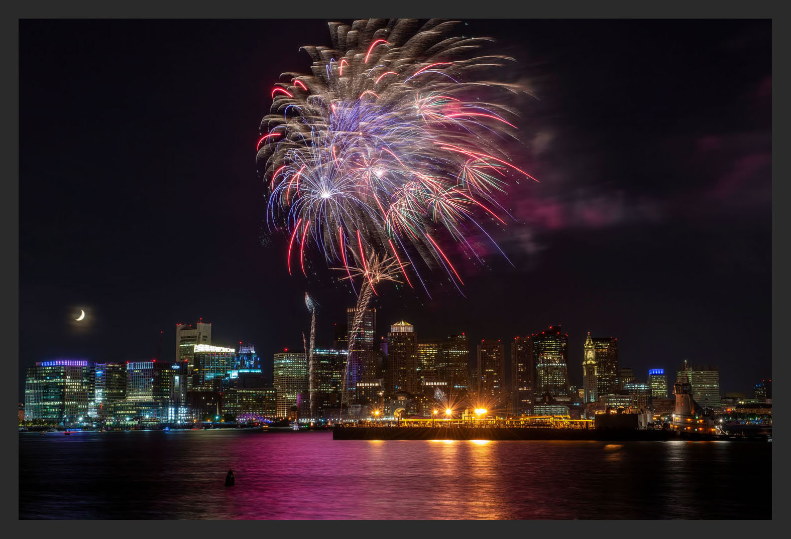 Latitude Run® City Of Boston MA Fireworks Over The Harbor by Wayne ...