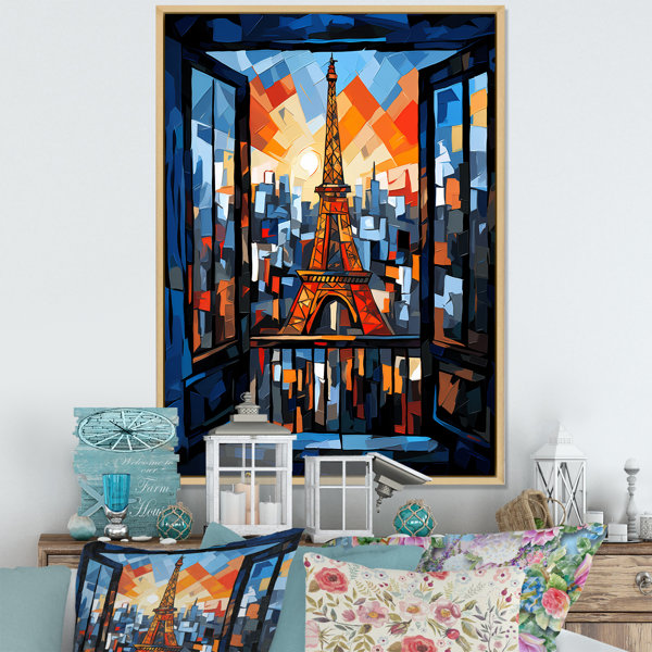 One Allium Way® Cubic Paris Window View Elegant Sunset IV - City Paris ...