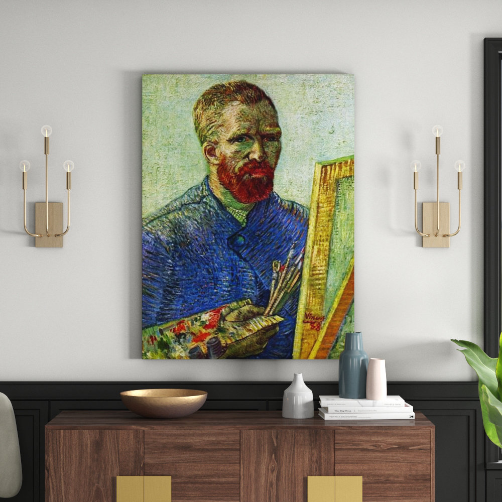 East Urban Home 'Self-Portrait in Front Easel' by Vincent Van Gogh ...