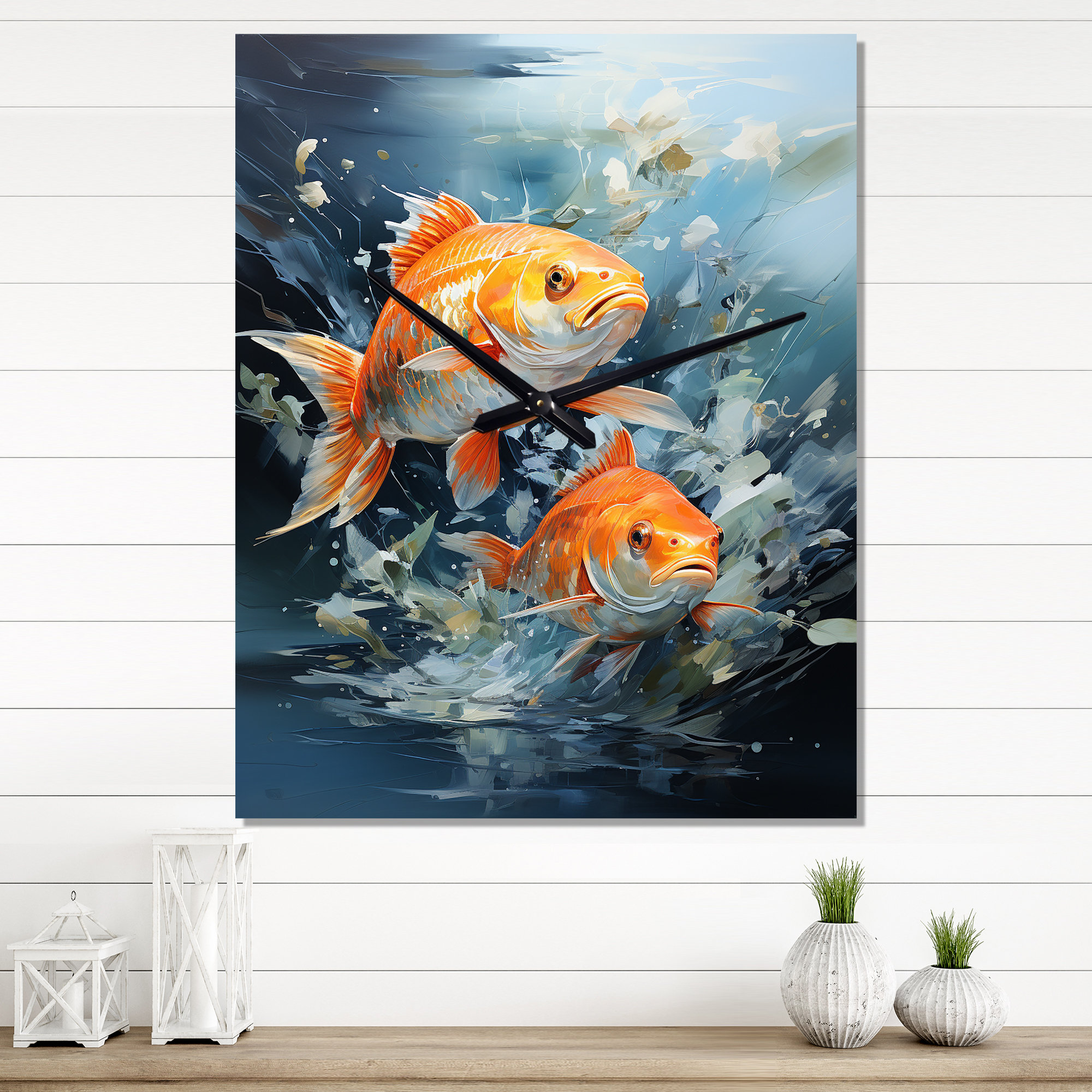 Design Art Fishing Carp Collage II - Animals Wall Clock | Wayfair
