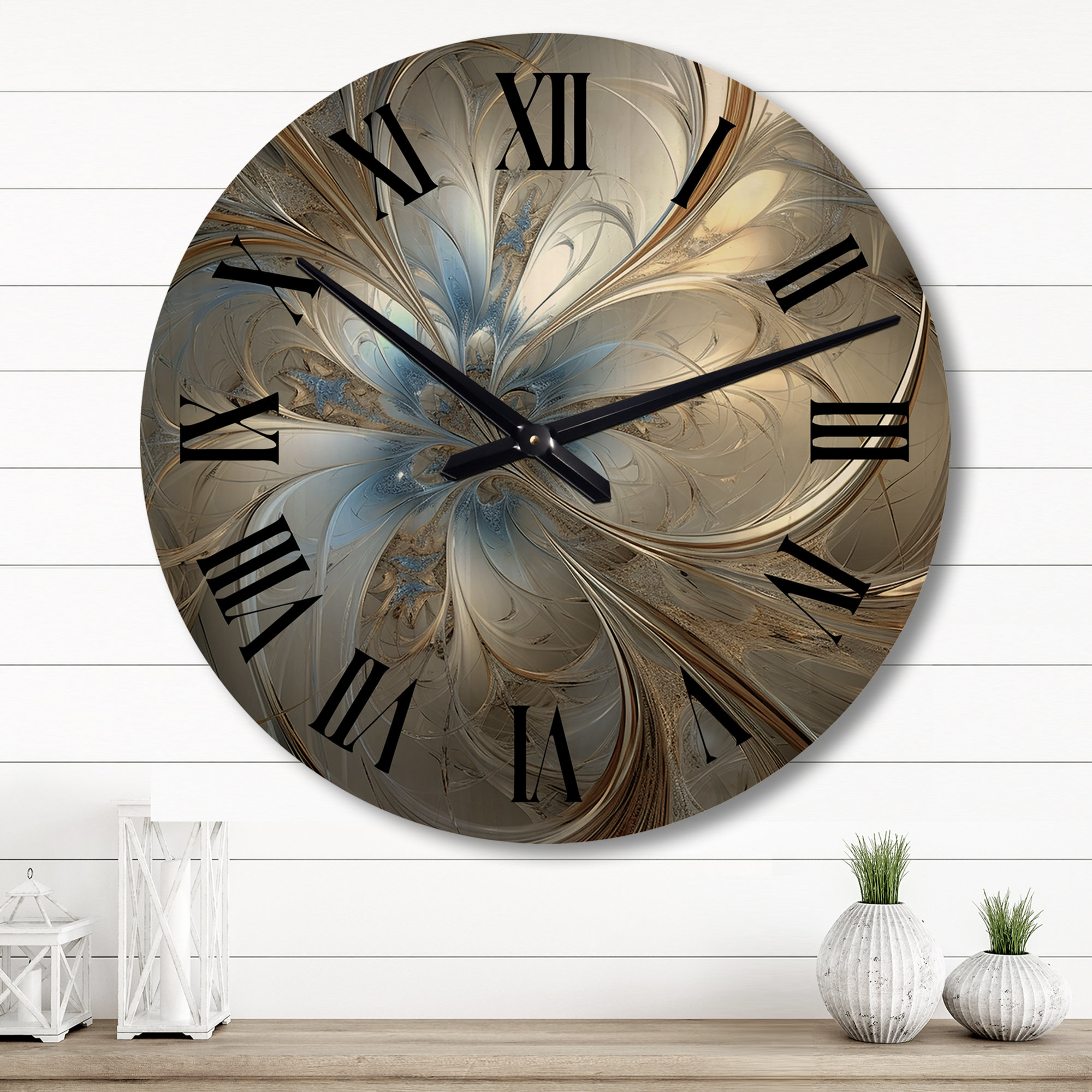 East Urban Home Tender Light Blue Floral Whirling Spiral - Abstract ...