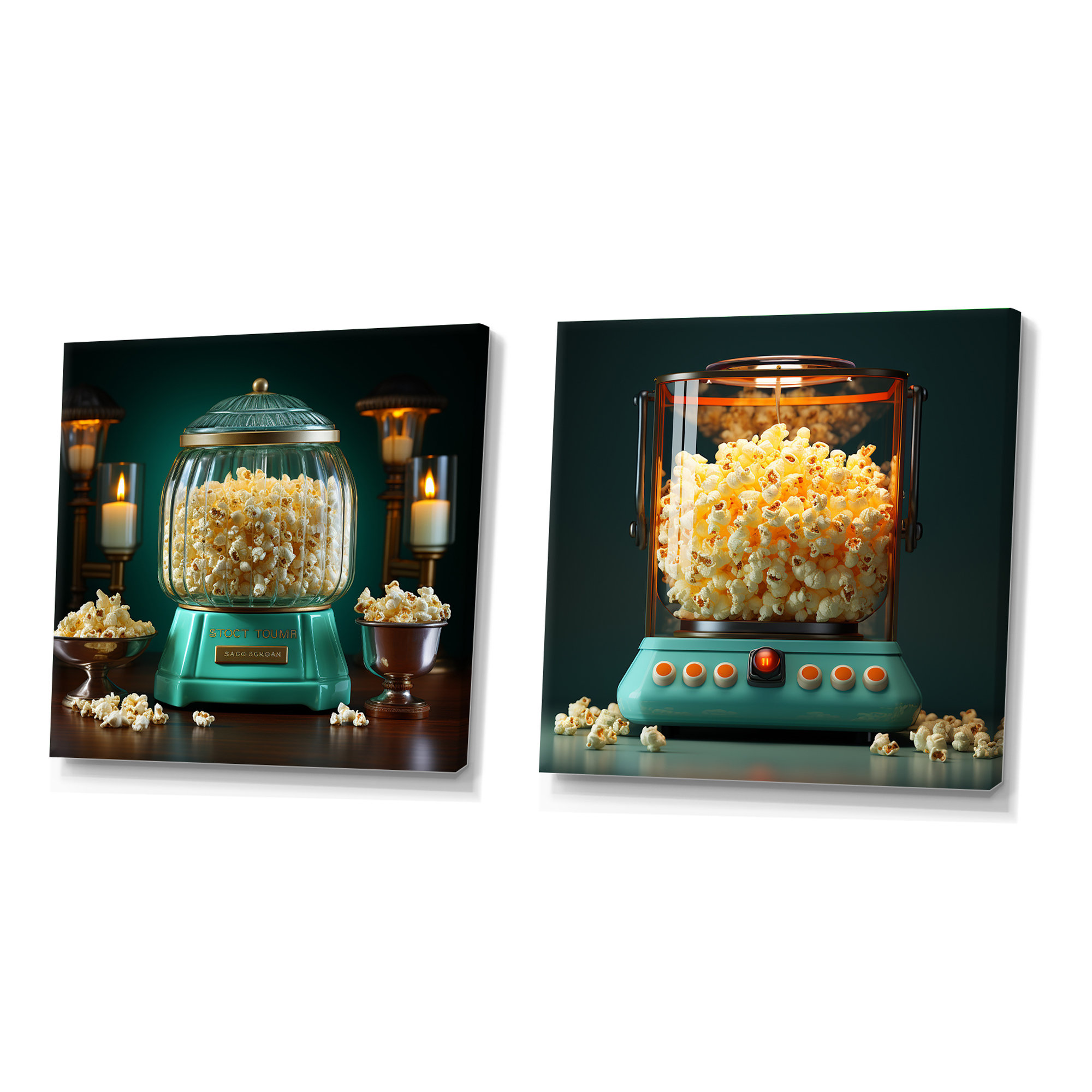 Latitude Run® Retro Radiance Popcorn Embrace - Popcorn Square Collage ...
