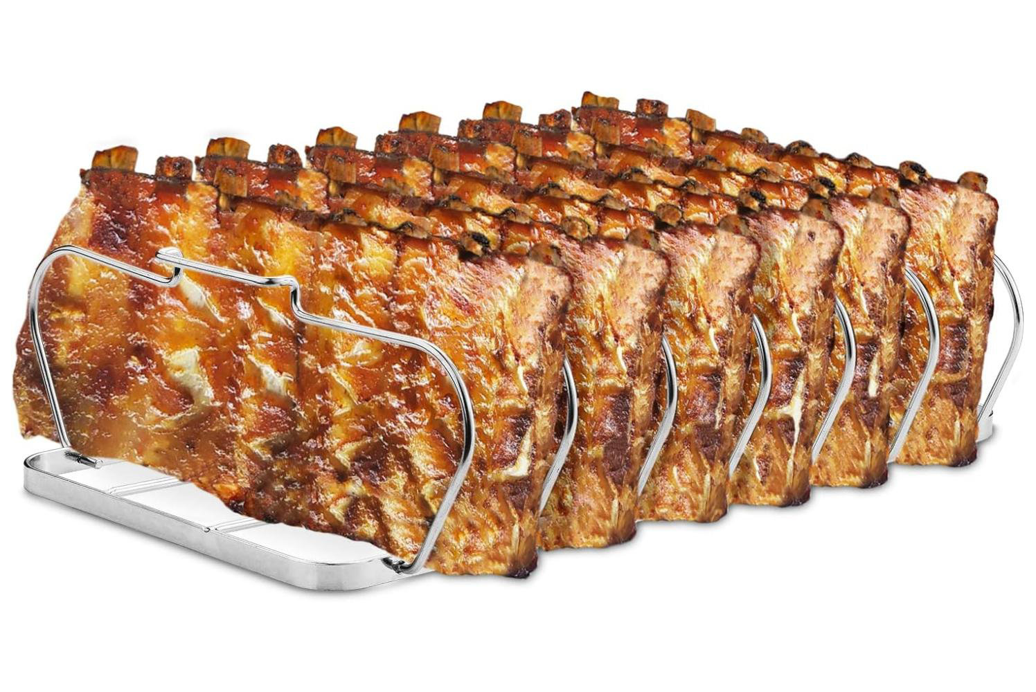 Pet Planet Rib Rack For Smoking - 6 Slots Rib Racks For Grilling - Easy ...