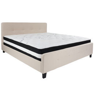 Lark Manor™ Aluino Button Tufted Upholstered Platform Bed with Pocket ...