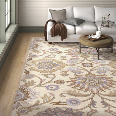 Arden Hand Tufted Wool Ivory/Brown/Lavender Rug & Reviews | Birch Lane