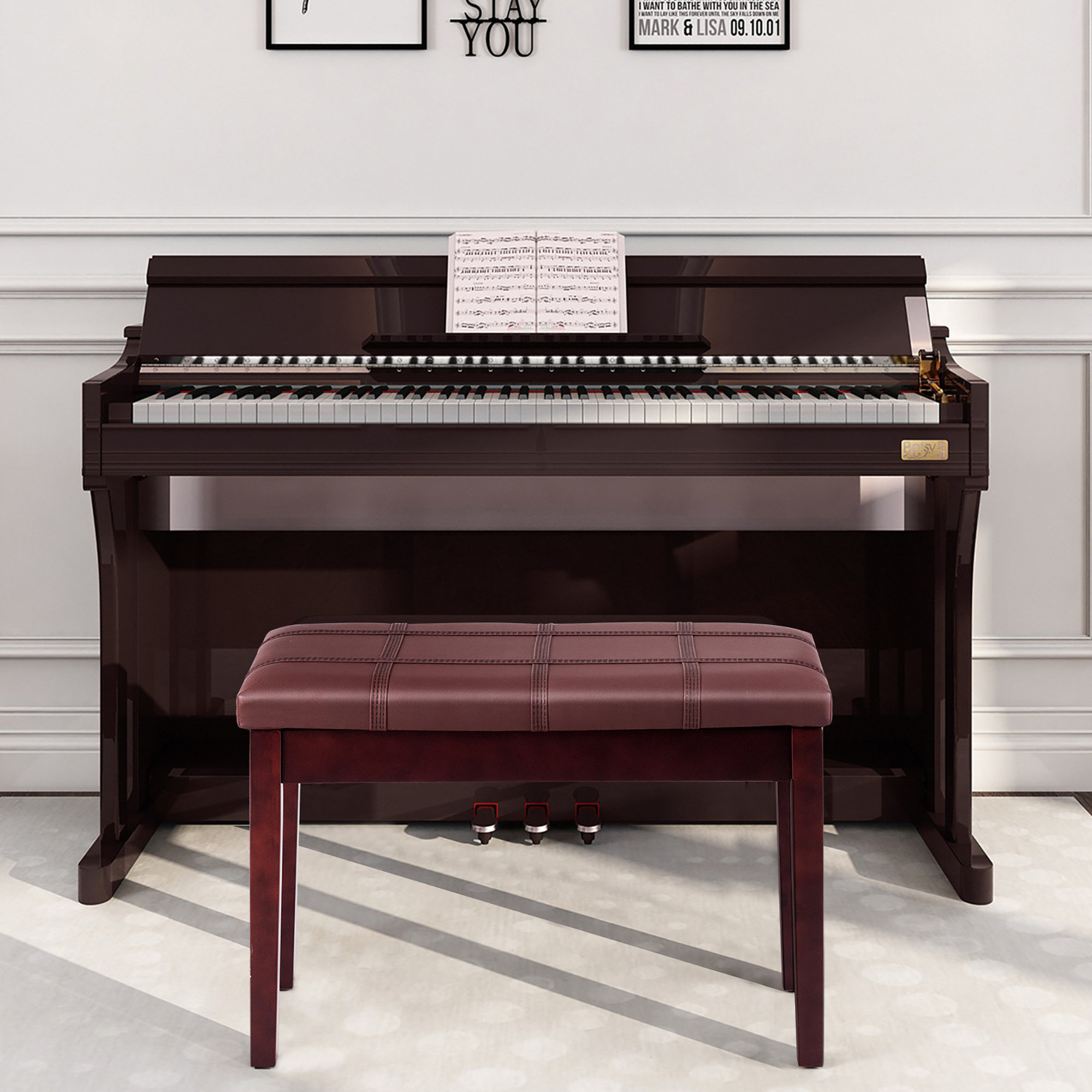 Red Barrel Studio® Alumbaugh Faux Leather Flip Top Storage Bench ...