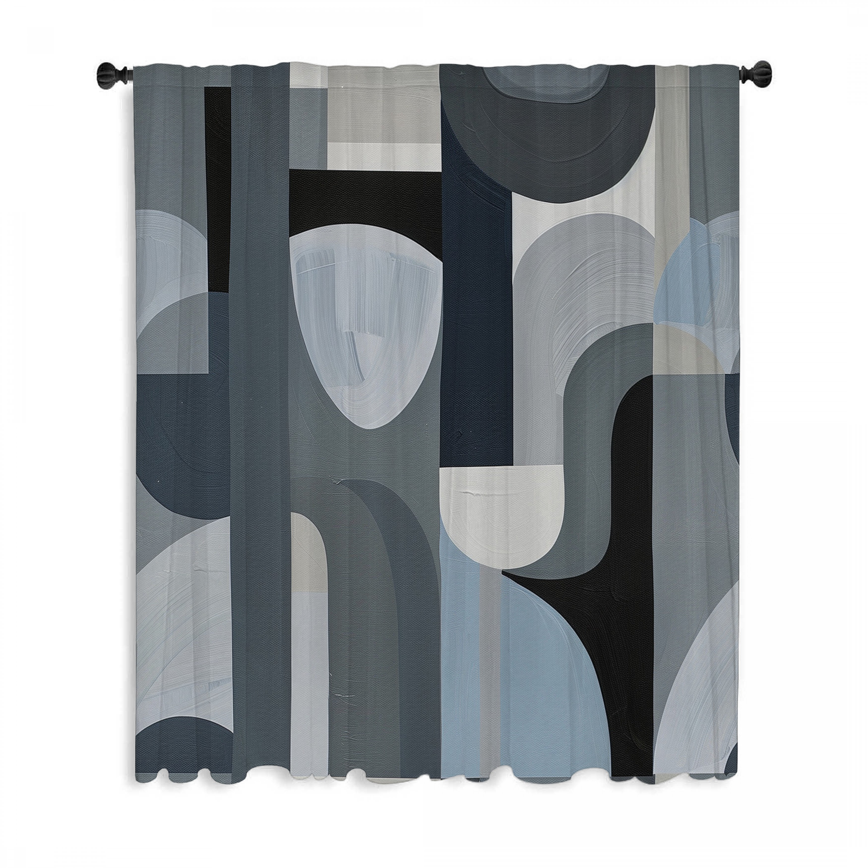 Dakota Fields Shapes Window Curtains, Abstract Blockout & Sheer ...