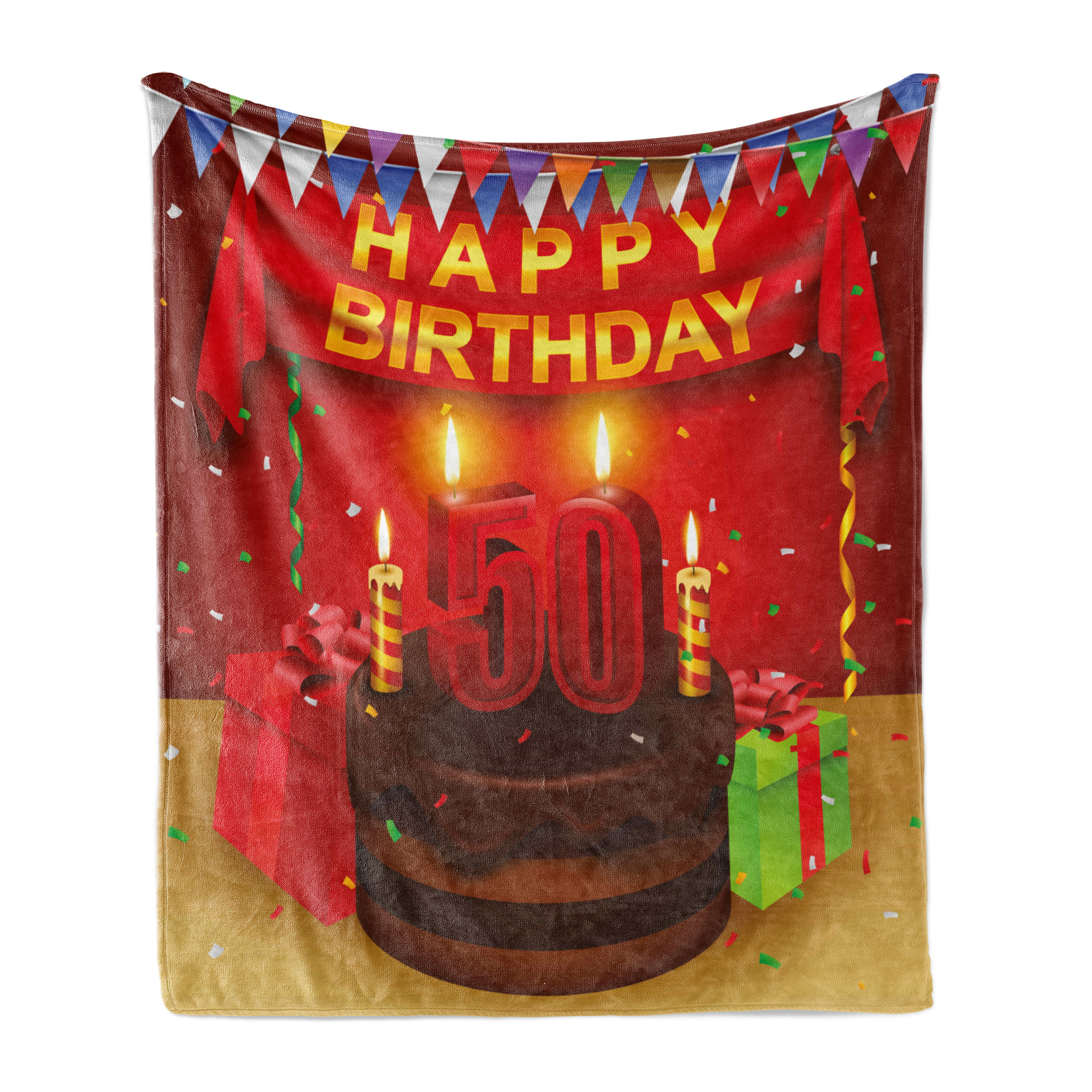 Ambesonne 50th Birthday Fleece Throw Blanket Chocolate Cake | Wayfair