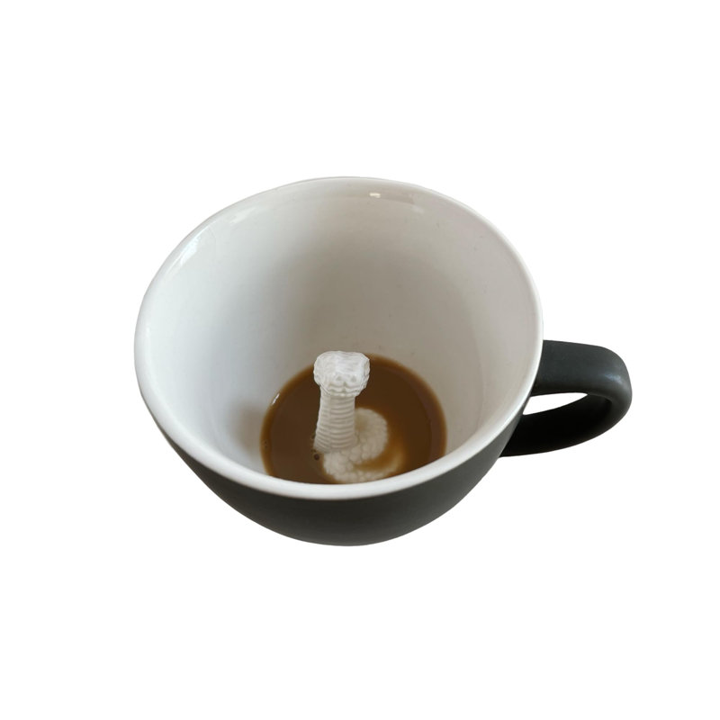 The Holiday Aisle® Ceramic Cup (11 Ounce, Black Exterior) – Creepy Cups ...