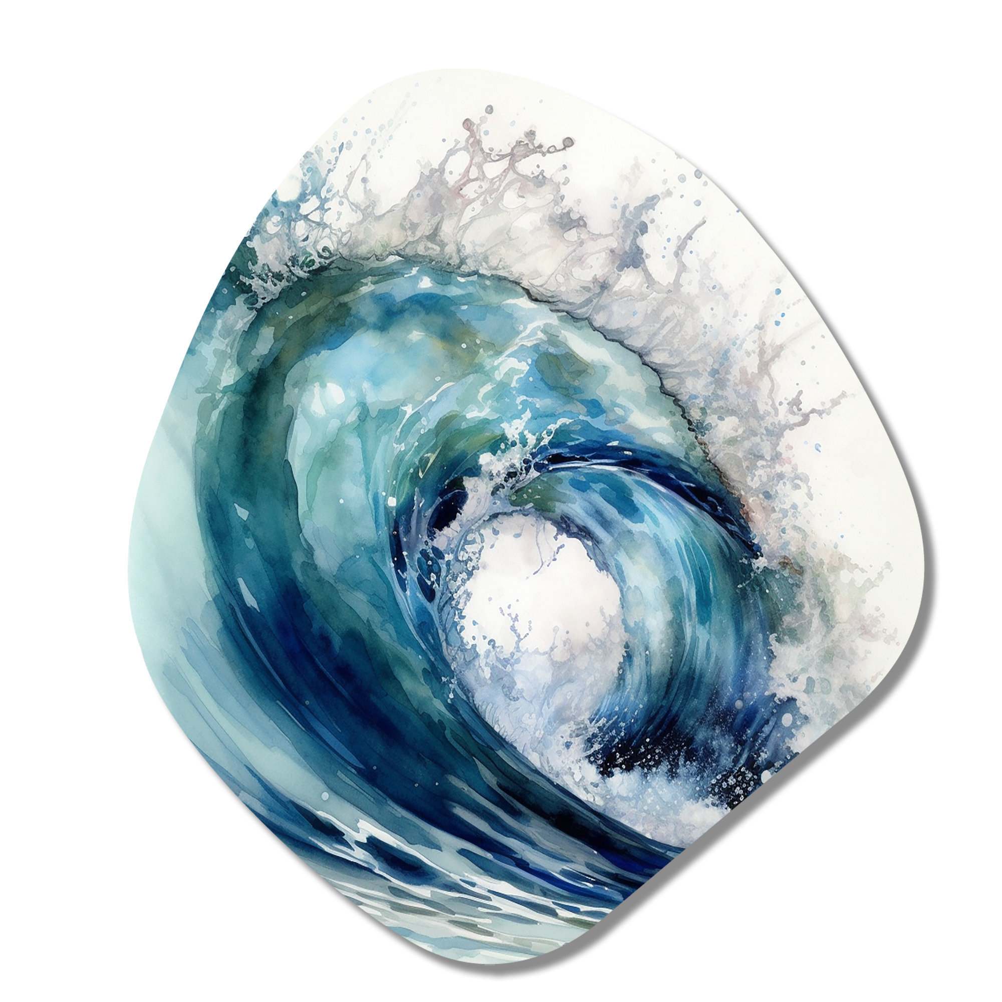 Design Art Ocean Wave Movement VI - Modern Beach Nebula Shape Irregular ...