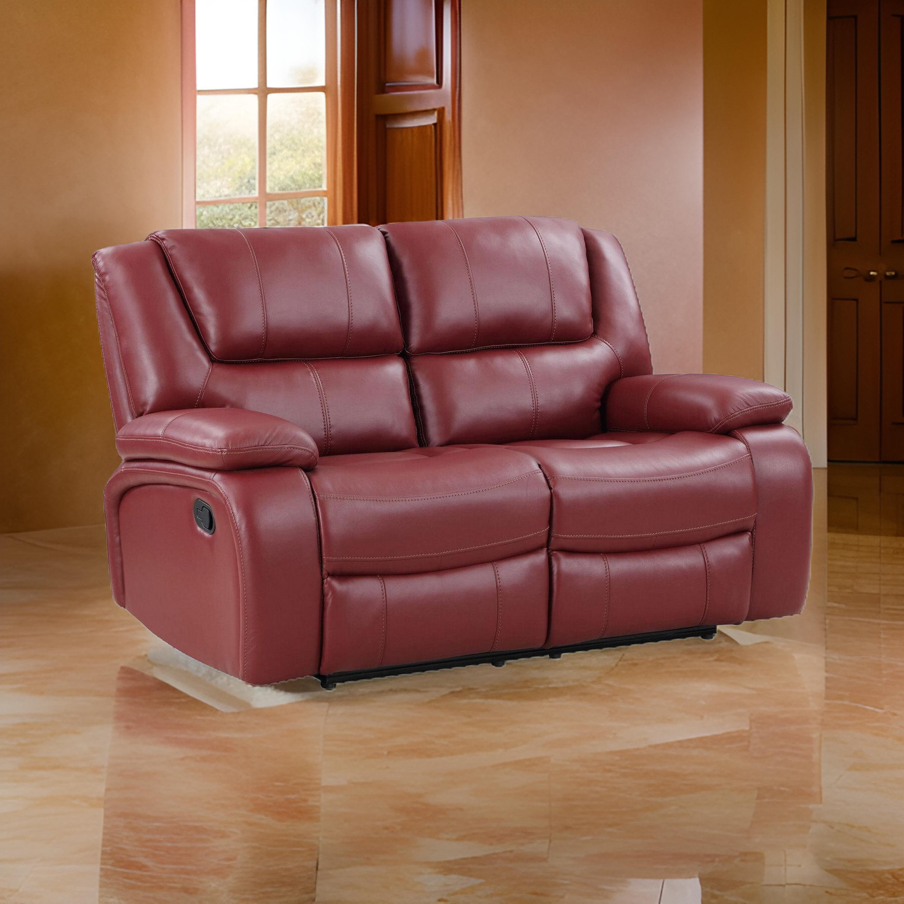 Latitude Run® Ebie 61.75" Vegan Leather Reclining Loveseat | Wayfair