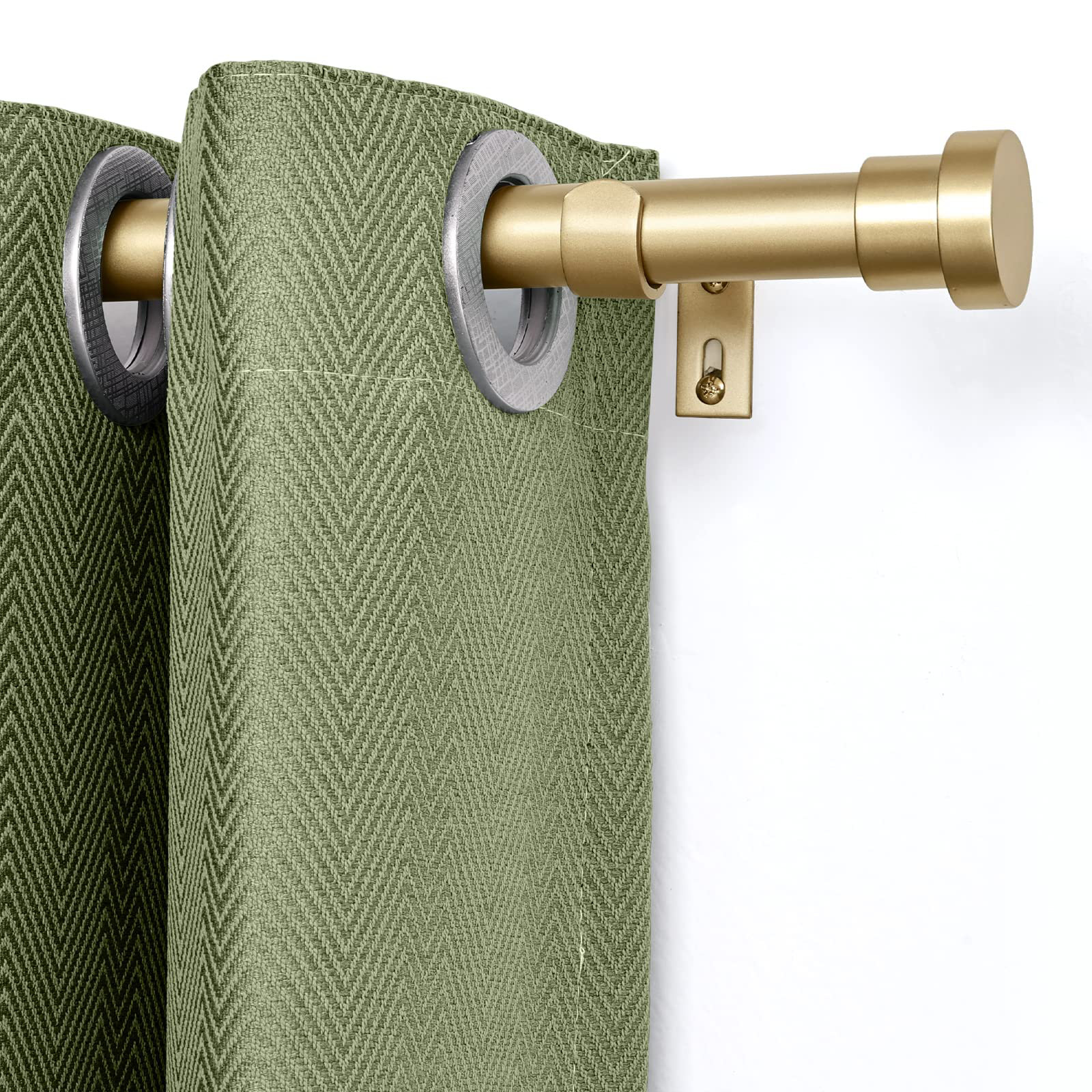 Everly Quinn Adjustable Gold Curtain Rod Set - 1-Inch Thick Heavy-Duty ...