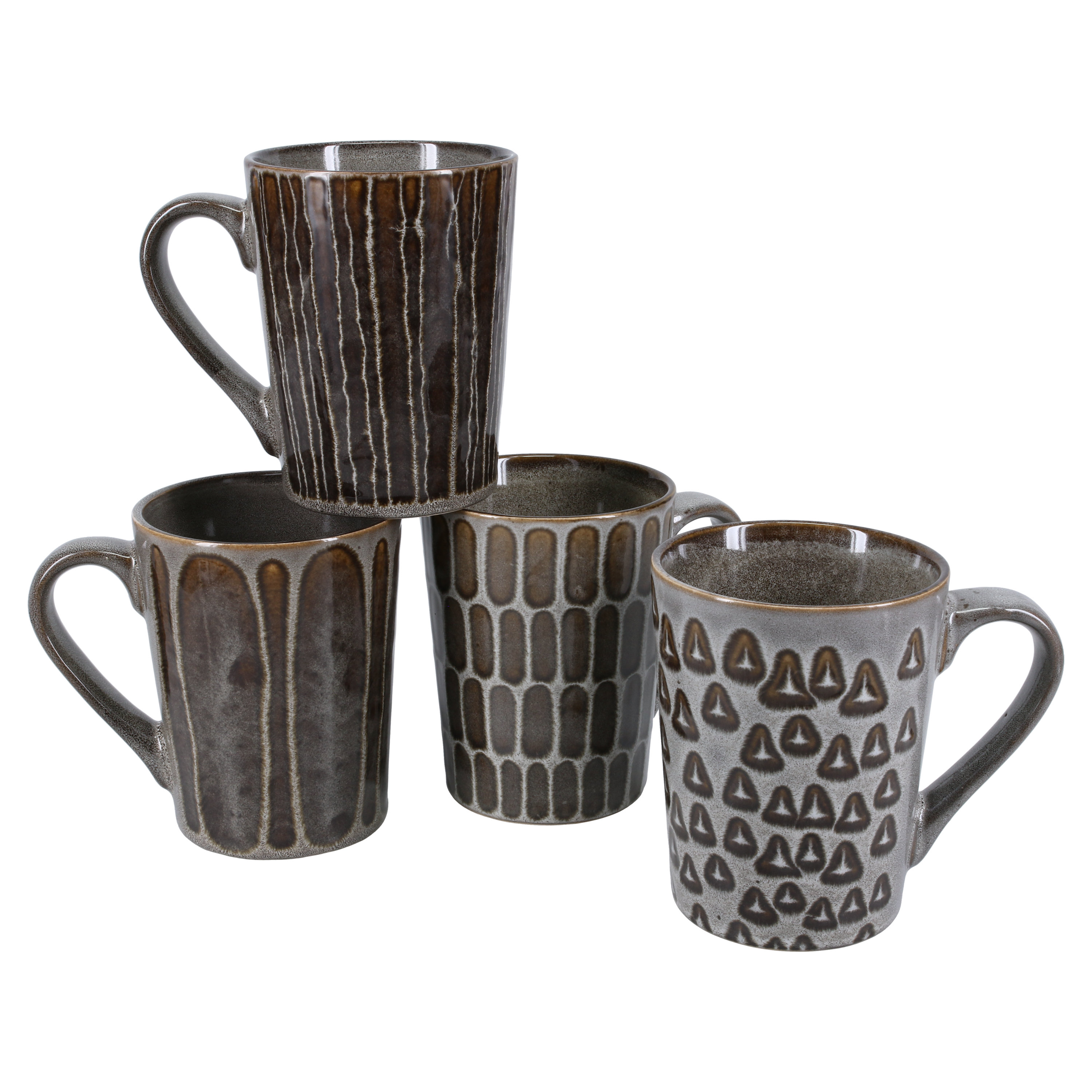 BIA Cordon Bleu Set Of 4, Kalmar Mugs, 15 Oz., Brown And Gray | Wayfair